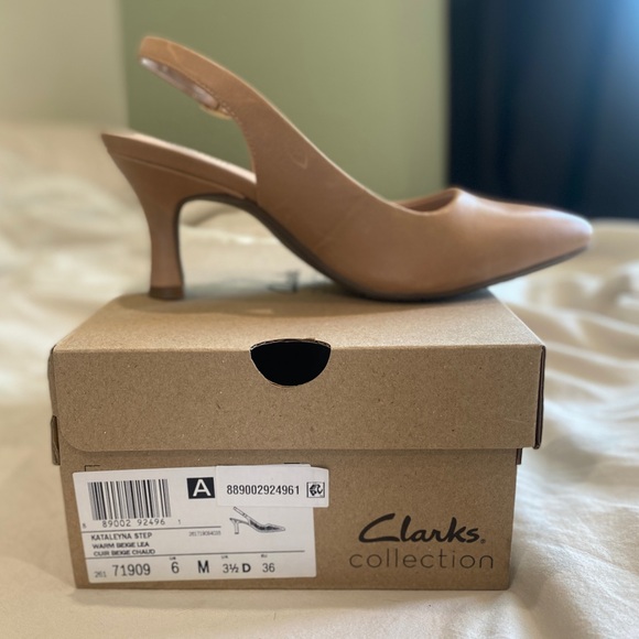 Clarks | Shoes | Clarks Womens Kataleyna Step Slingback Heels | Poshmark